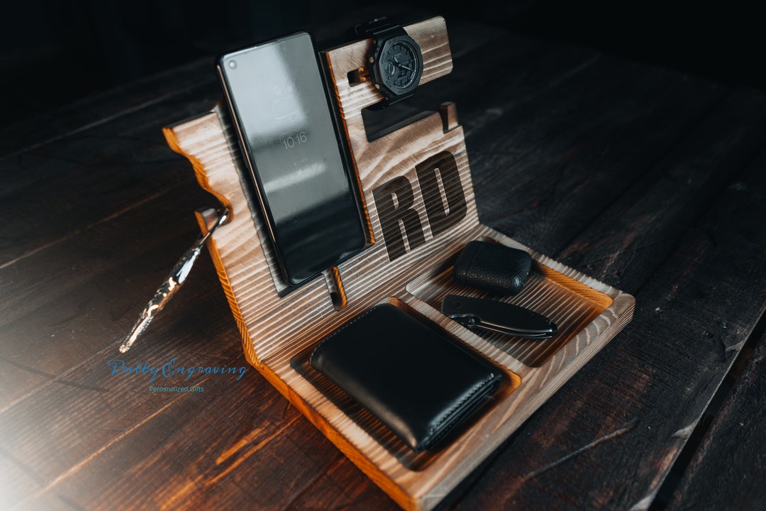 Wooden Docking Station, Anniversary Gifts for Men, Gifts for Him ...