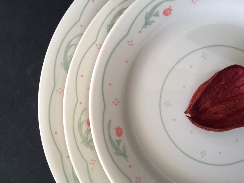 Corelle Calico Rose Pattern Dinnerware Collection, USA Made by Corning ...