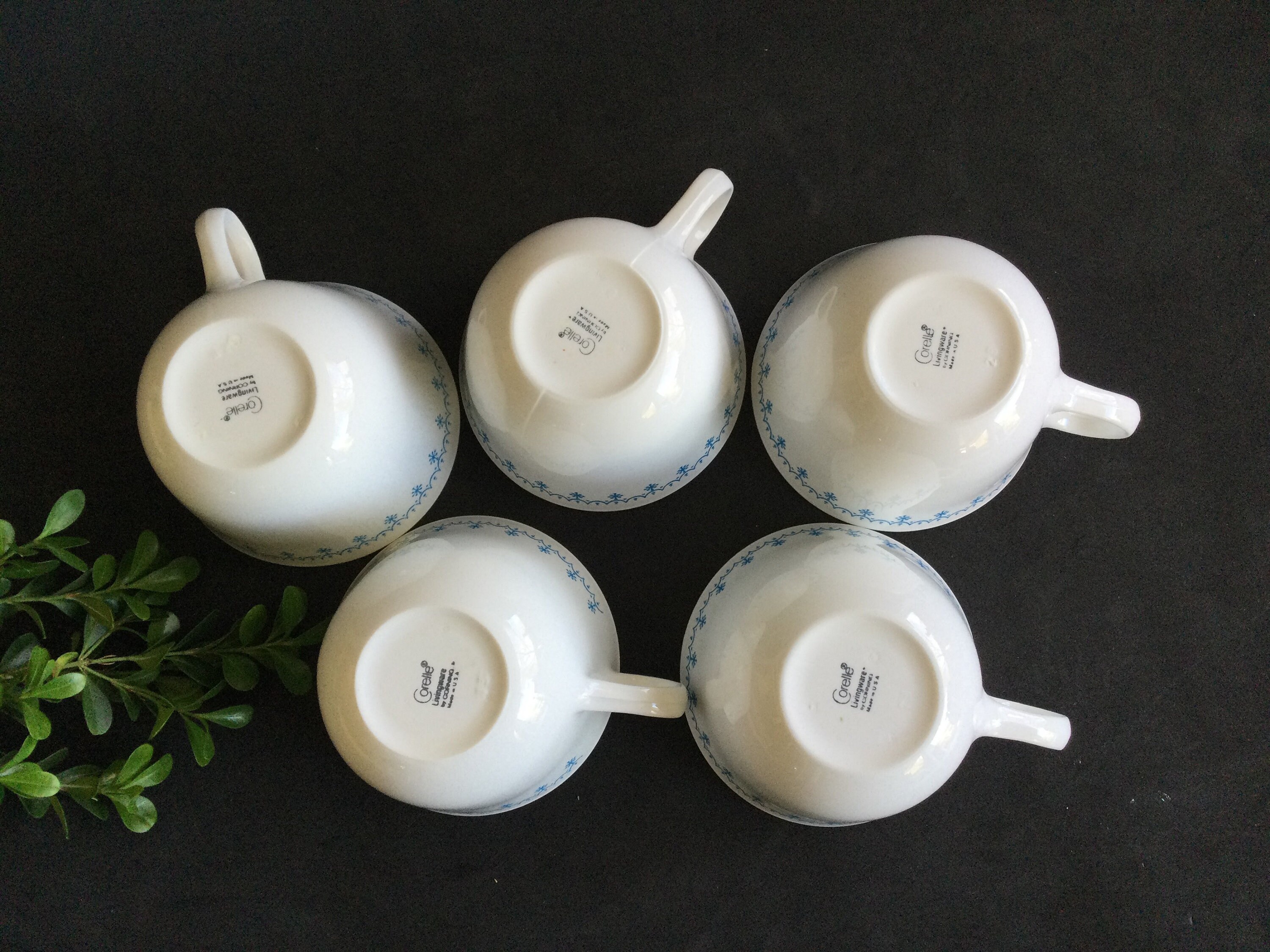 Corelle Livingware by Corning Snowflake Blue 6 Cups 5 - Etsy