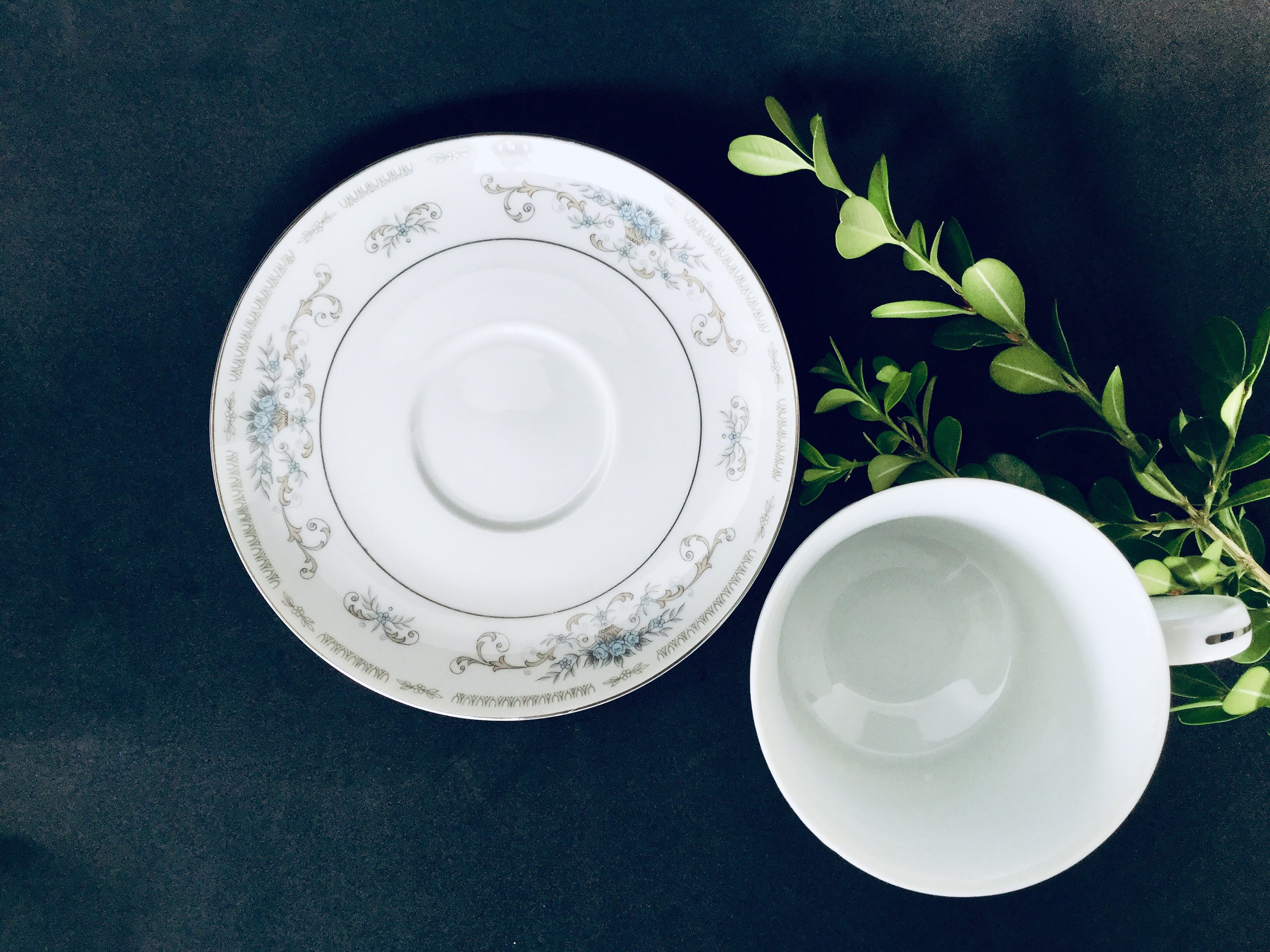 Diane Dinnerware by Fine China of Japan, 8 Saucers and 8 Footed Cups - Etsy