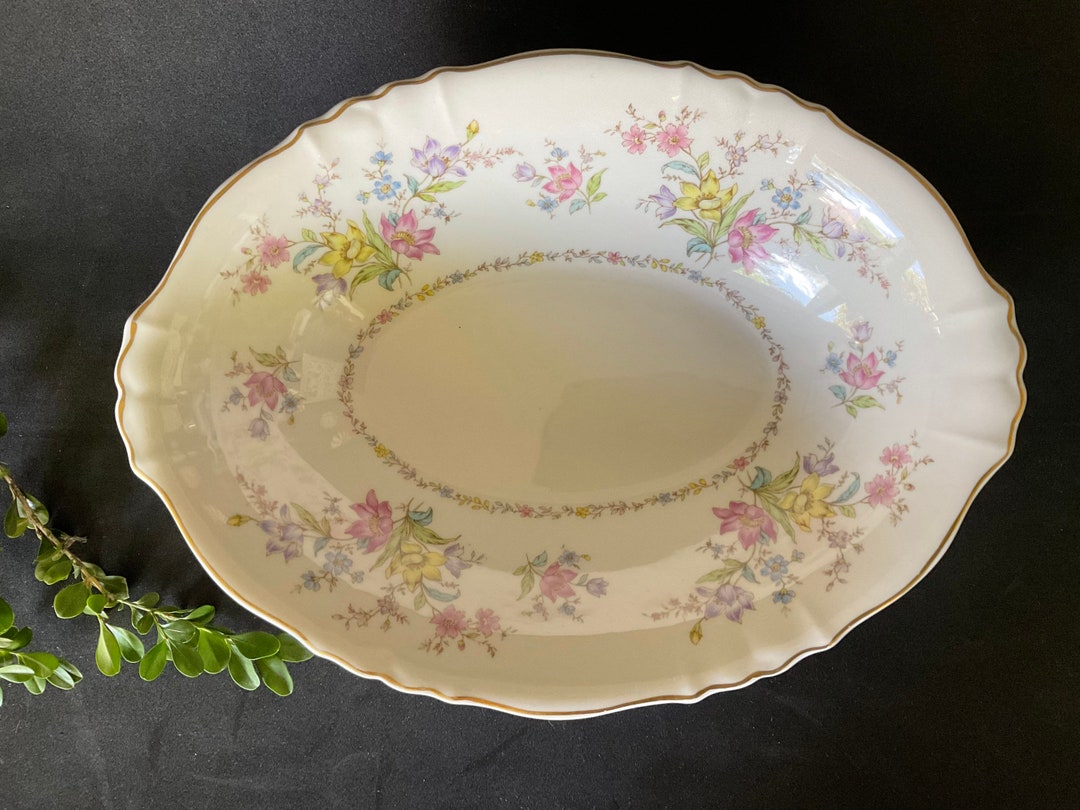 Federal Shape Syracuse China 10” Oval Bowl in the Briar Cliff Pattern ...