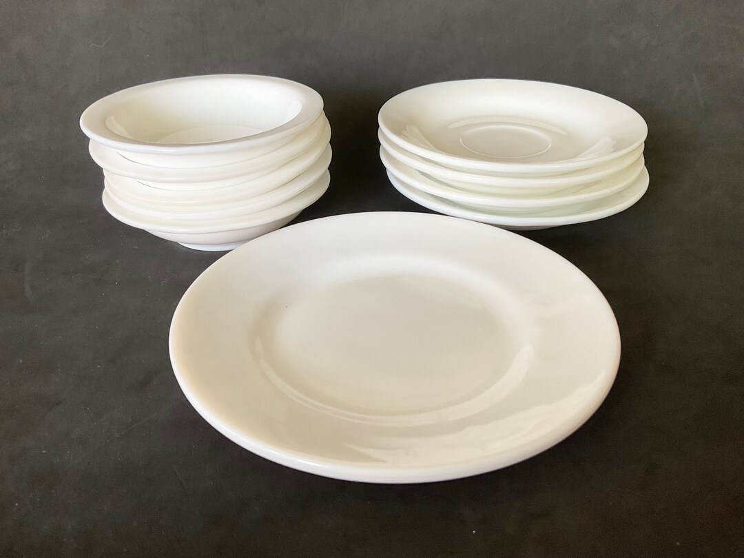 Anchor Hocking Milk Glass/opal Ware Dinnerware Collection, 9 Pieces - Etsy