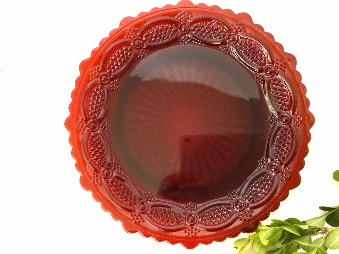 Avon 1876 Cape Cod Ruby Red Dinnerware: Vintage Wheaton Glass, Sold by ...