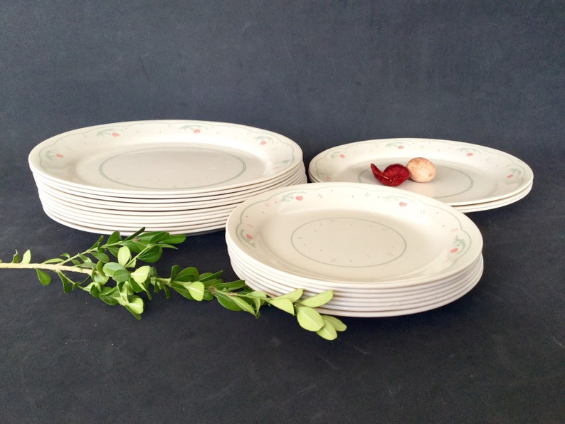 Corelle Calico Rose Pattern Dinnerware Collection, USA Made by Corning ...
