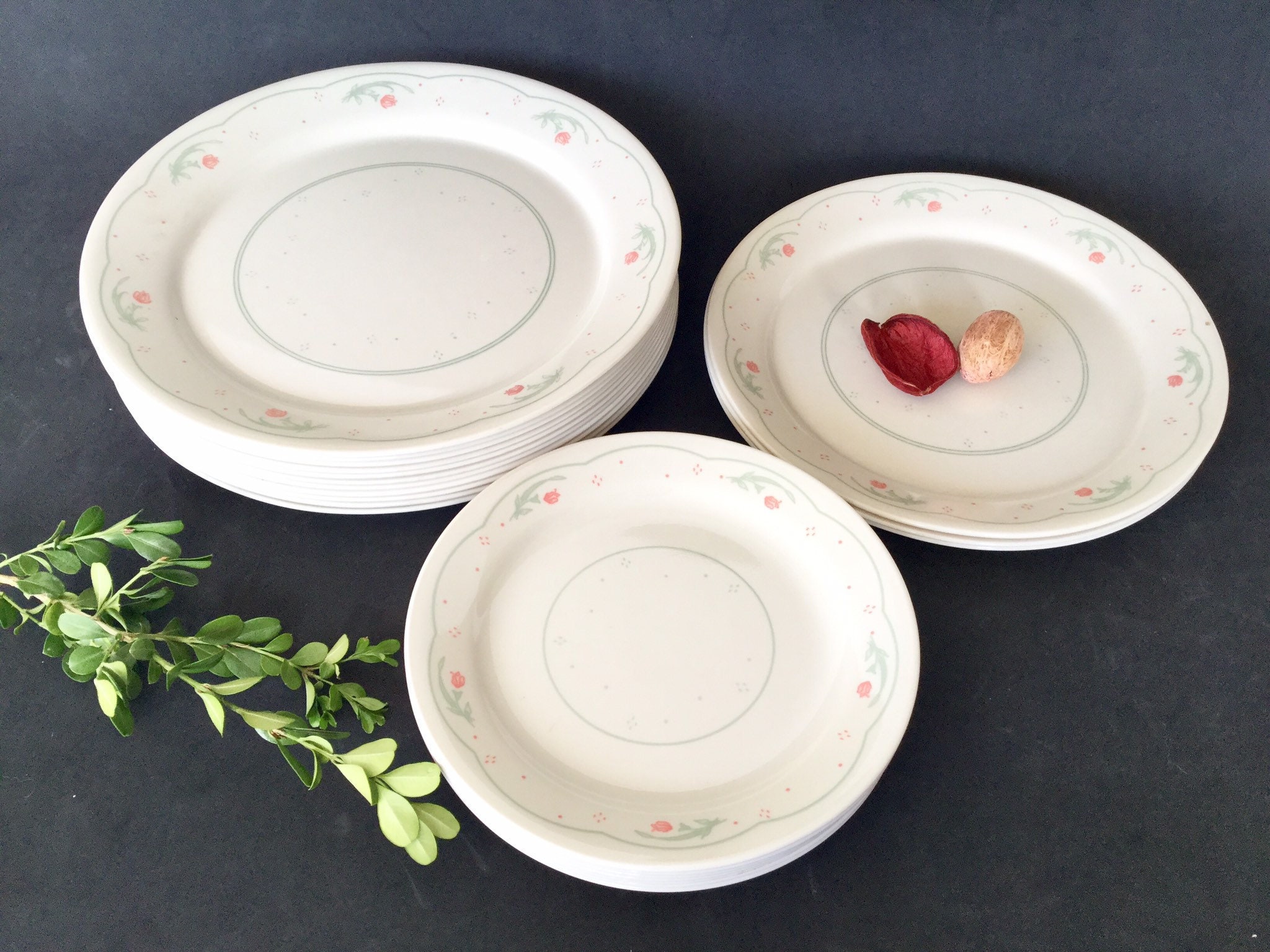 Corelle Calico Rose Pattern Dinnerware Collection USA Made by - Etsy