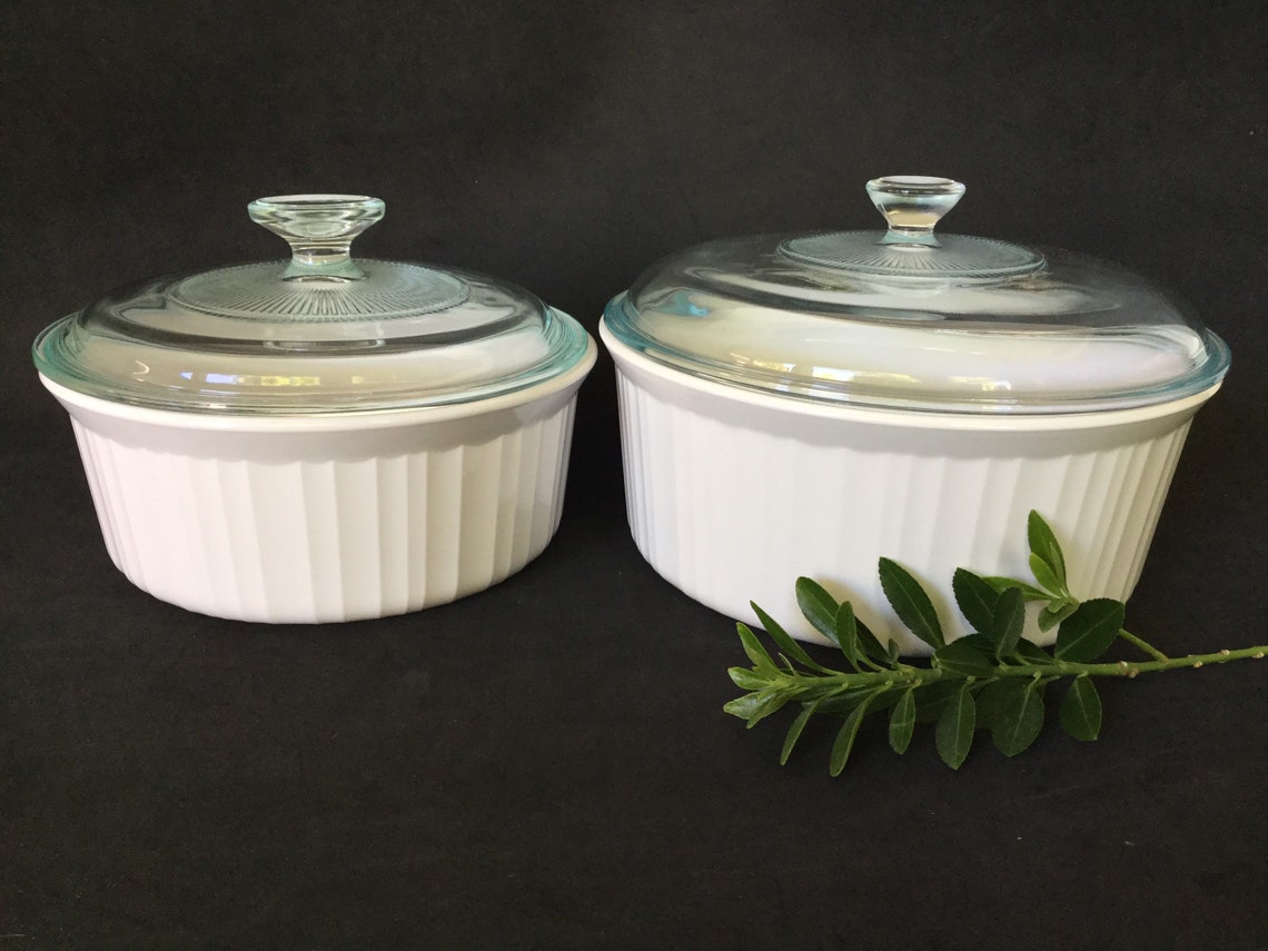 Corning Ware French White F-1-B Round Casserole 2.5 Liter and | Etsy