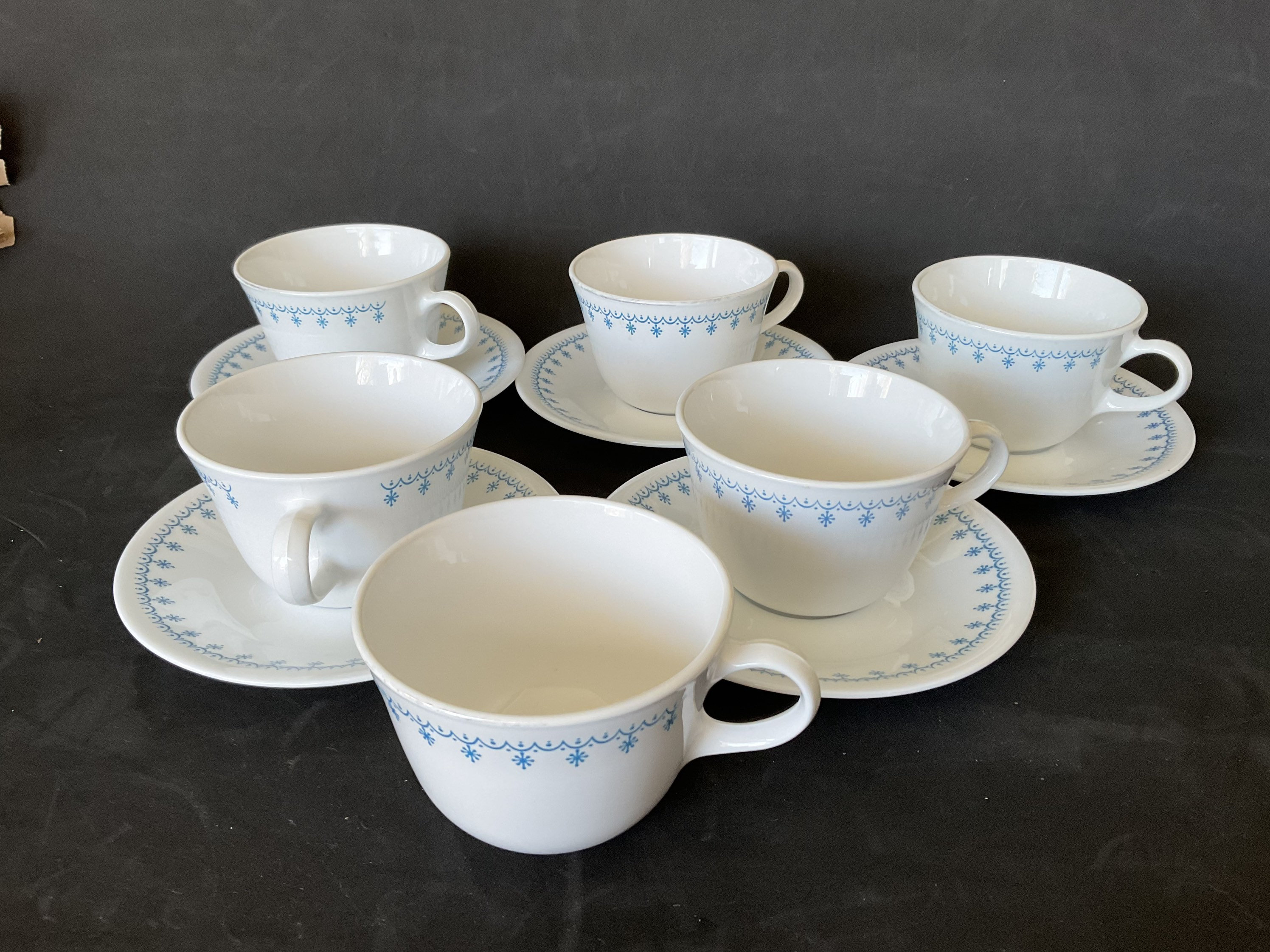 Corelle Livingware by Corning Snowflake Blue 6 Cups 5 - Etsy