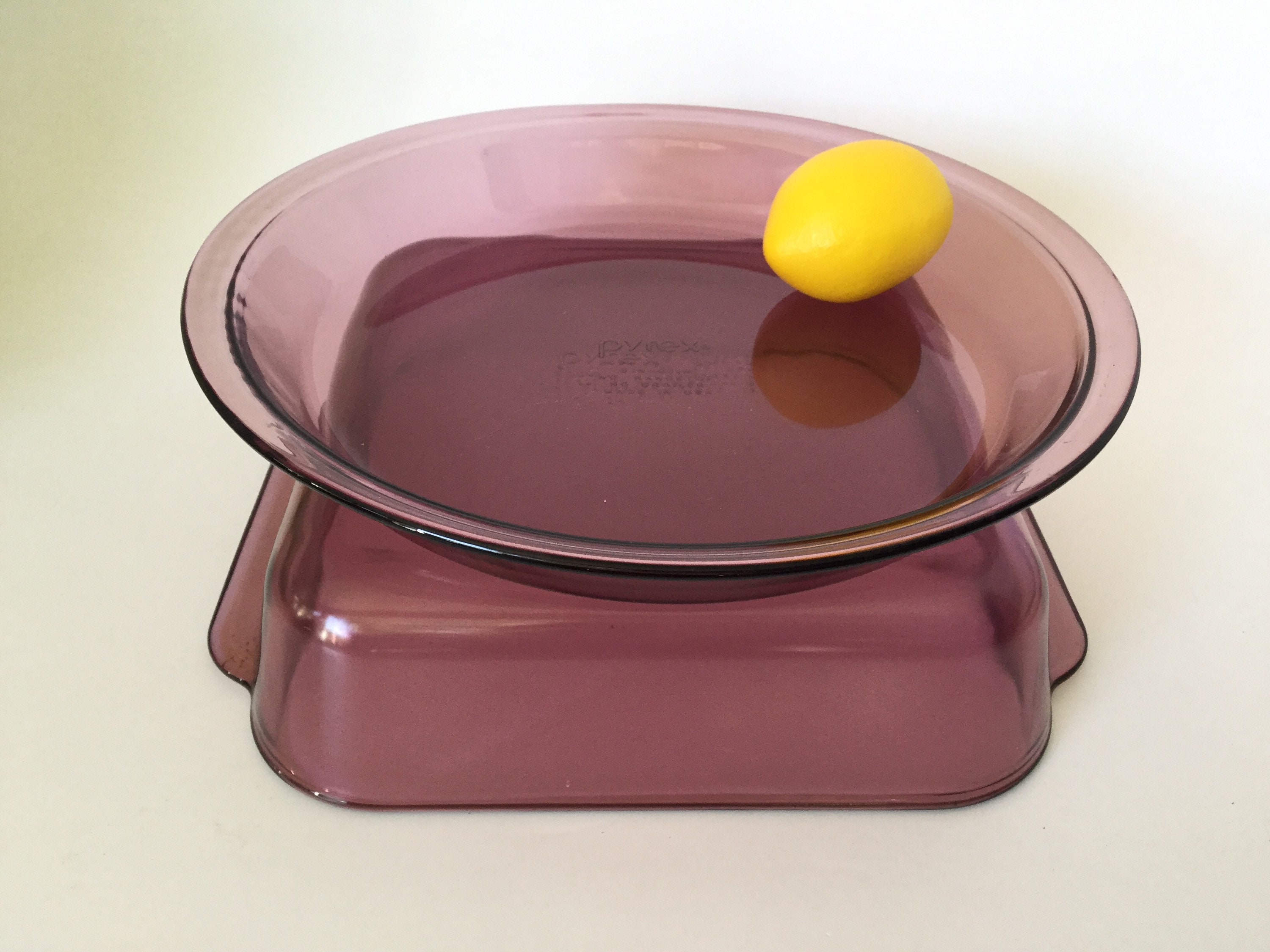 Pyrex Cranberry glass bakeware set of 222-R square brownie | Etsy