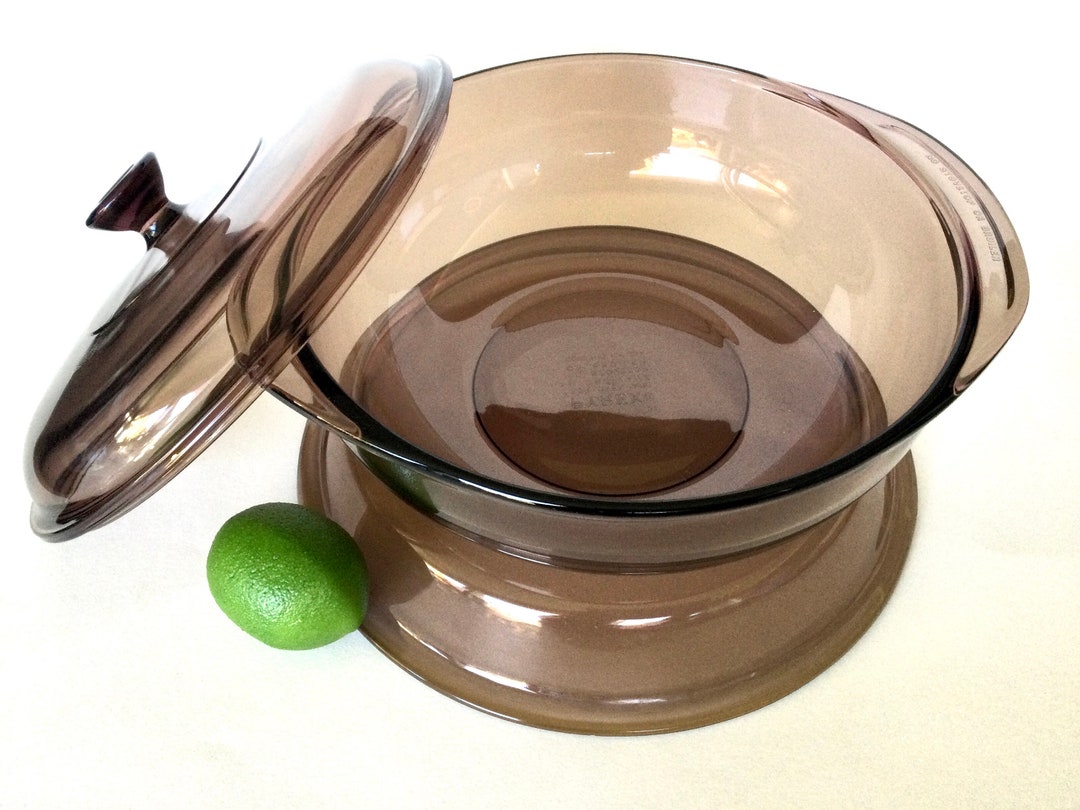 Pyrex Amber Fireside 024 Round Casserole 2L Bakeware With Lid and Pie ...