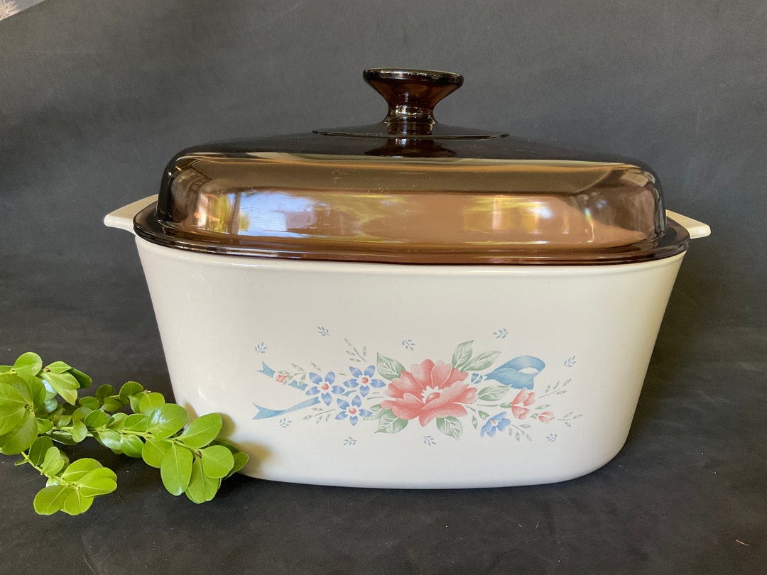 Corning Ware Symphony A-5-B Bakeware With Amber Pyrex Lid, 5 Liter ...