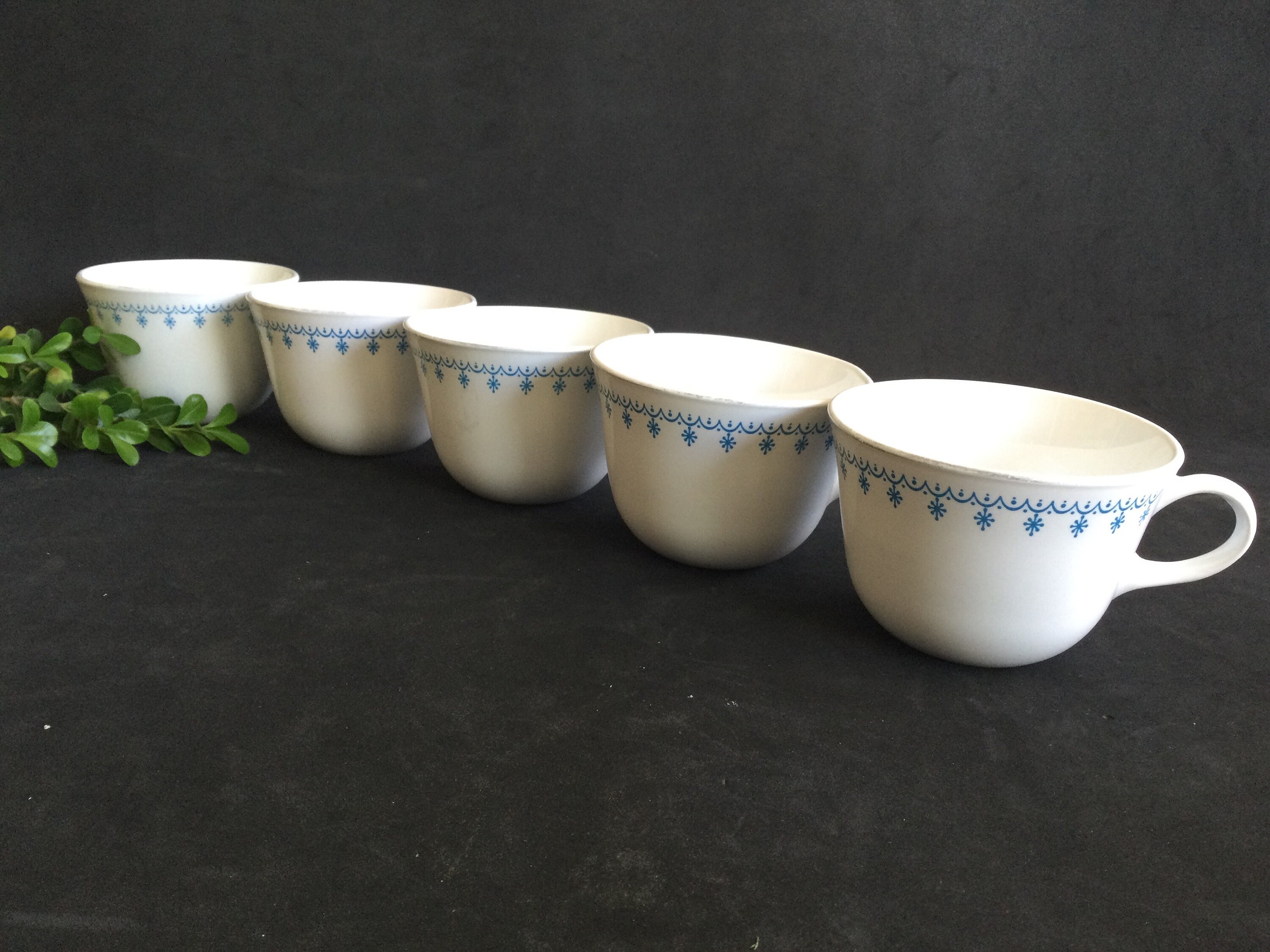 Corelle Livingware by Corning Snowflake Blue 6 Cups 5 - Etsy