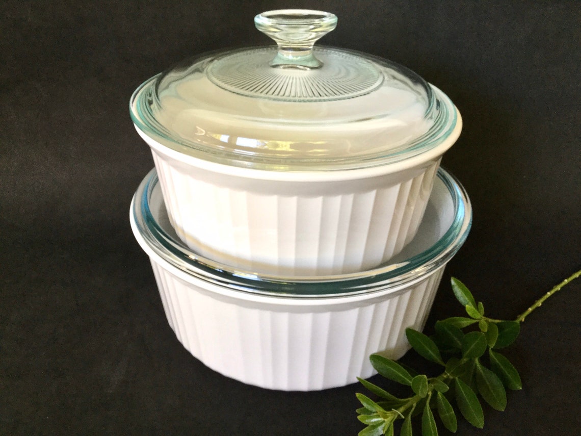 Corning Ware French White F-1-B Round Casserole 2.5 Liter and | Etsy
