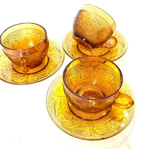 Indiana Glass Amber Tiara Sandwich Pattern Glassware Collection, 9 ...