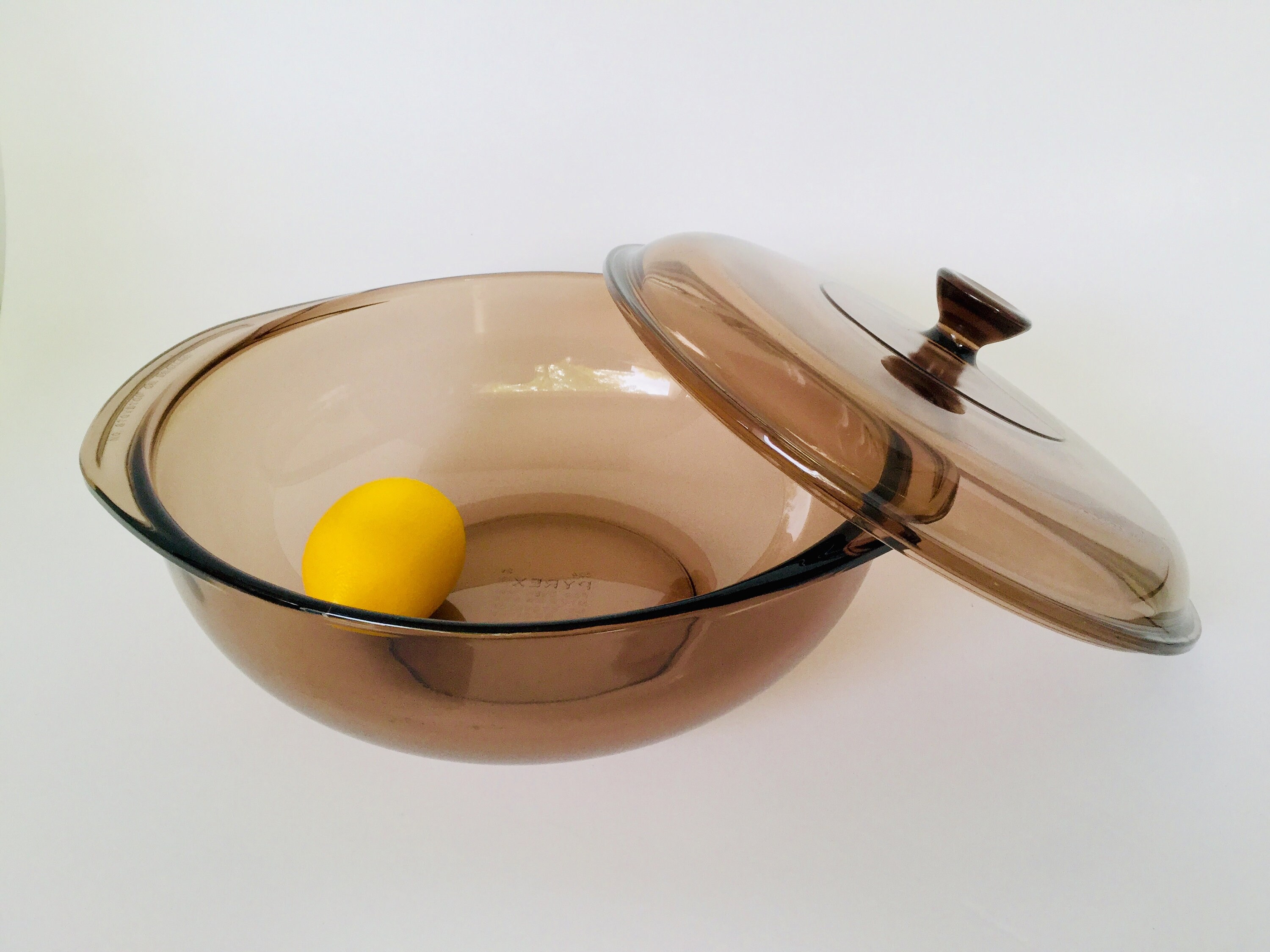 Pyrex Amber Fireside 024 Round Casserole 2L Bakeware With Lid and Pie ...