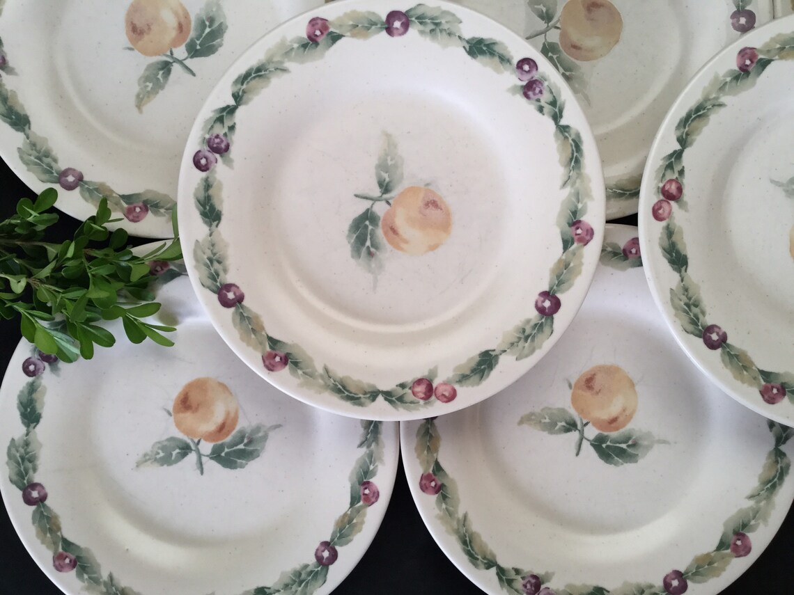 Pfaltzgraff Jamberry Pattern Peach Salad Plates 7 pieces | Etsy