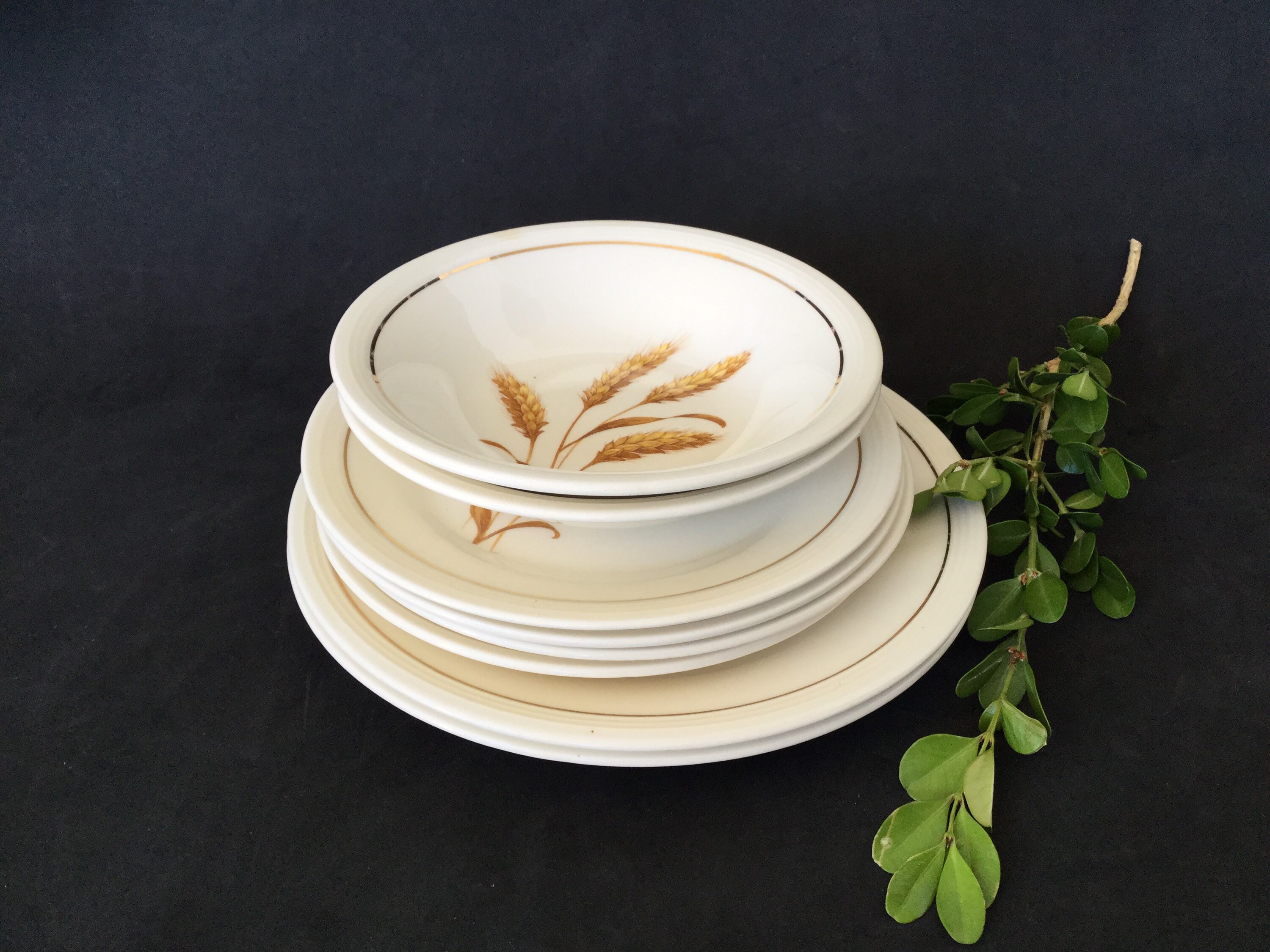 Golden Wheat Dinnerware Collection by Edwin M. Knowles China Co, 17 ...
