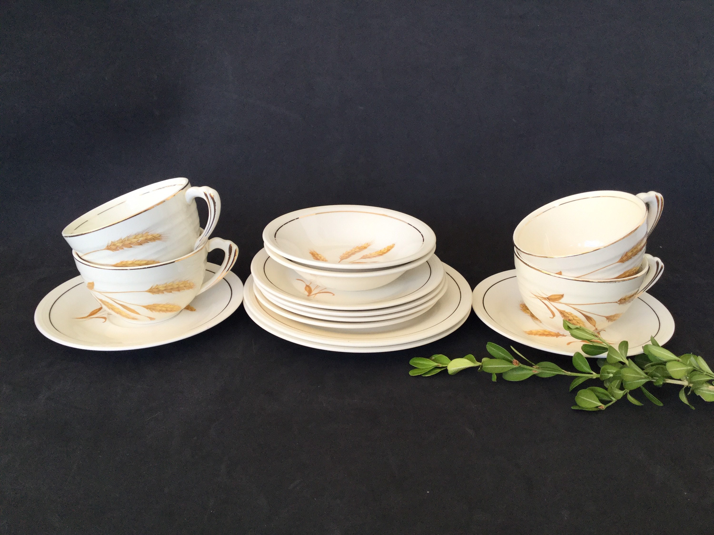 Golden Wheat Dinnerware Collection by Edwin M. Knowles China Co, 17 ...
