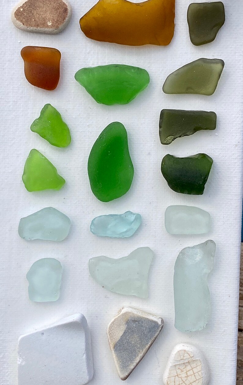 Sea Glass Collage W/ Shakespeare Quote - 12x4" Boxed Canvas - Etsy