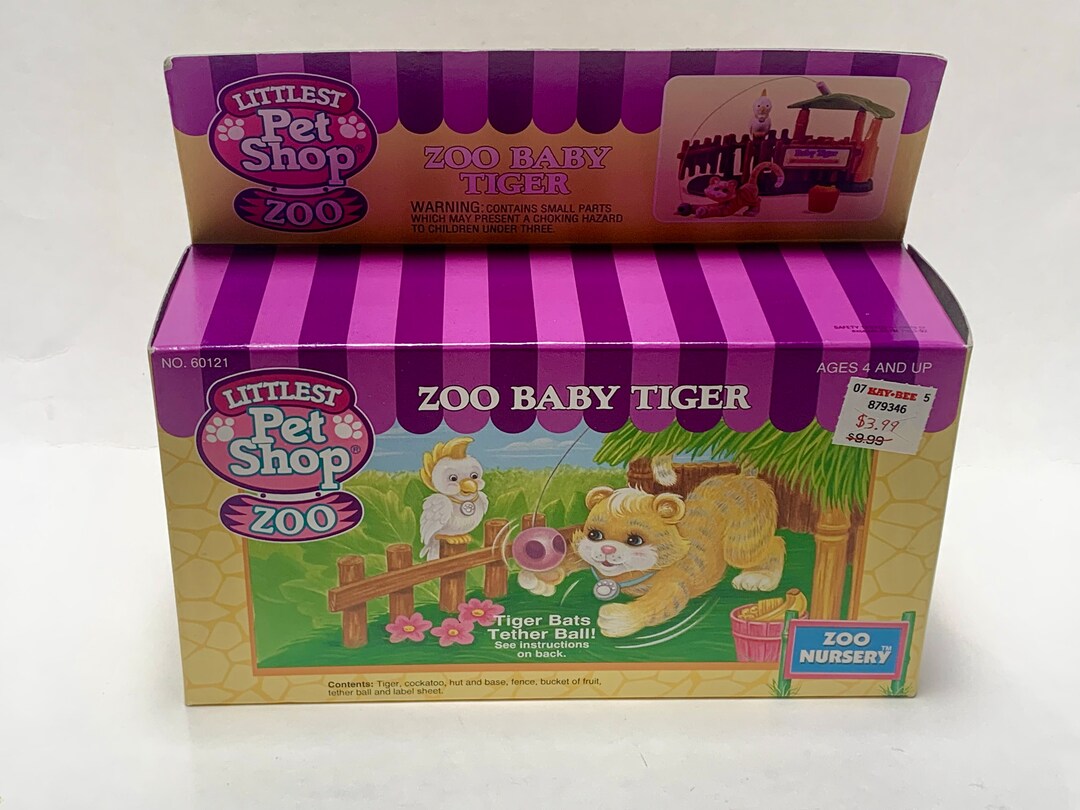 Vintage Littlest Pet Shop Zoo Baby Tiger 1993 Set Still Sealed Mint ...