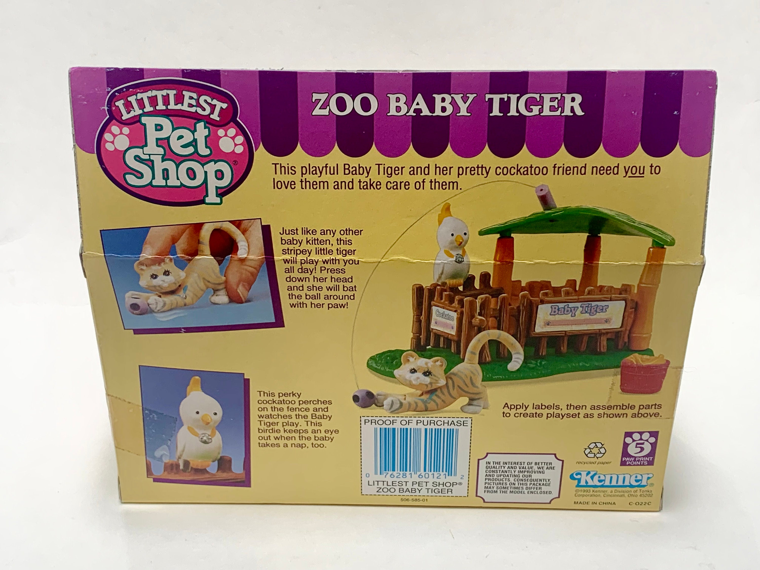 Vintage Littlest Pet Shop Zoo Baby Tiger 1993 Set Still Sealed Mint ...