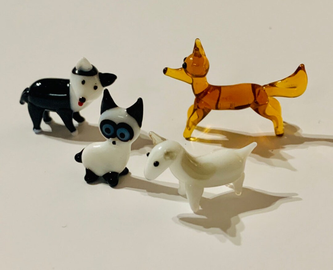 Vintage Miniature Glass Animals Miniature Glass Animals - Etsy