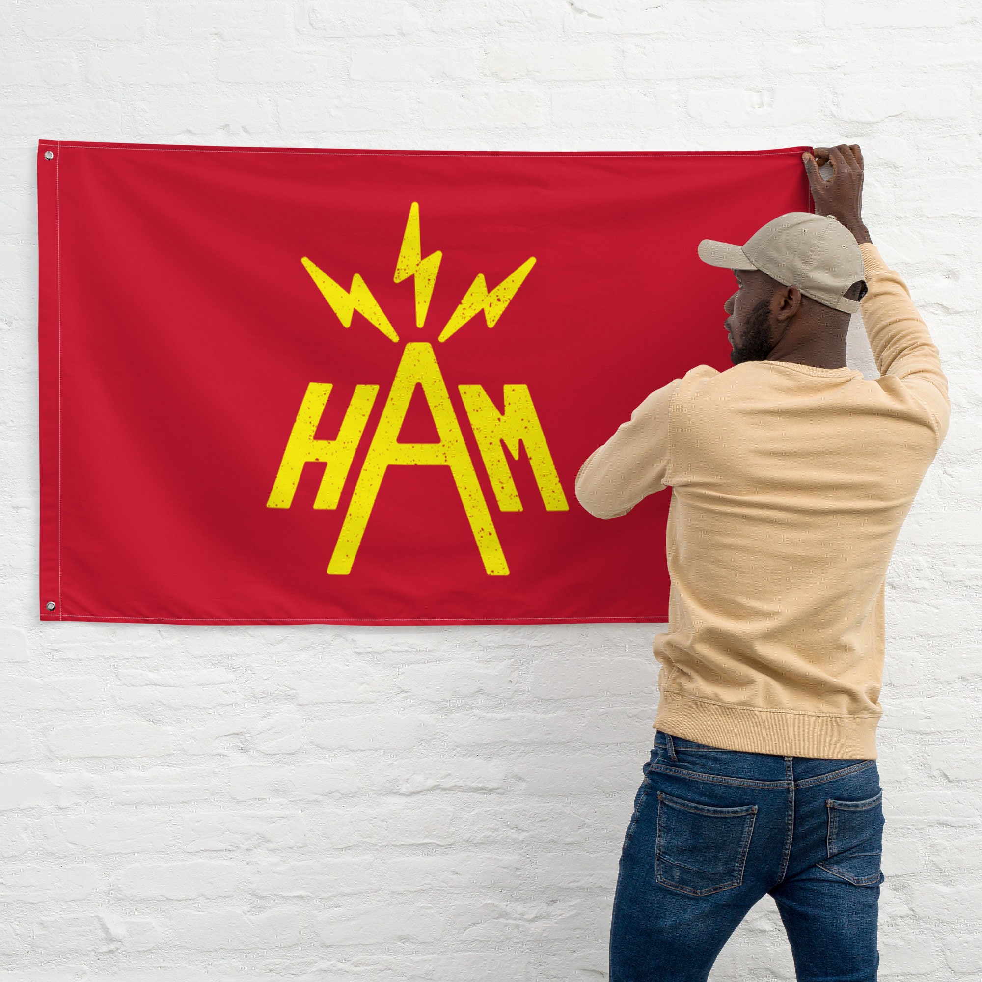 HAM Radio Flag, Amateur Radio Flag, Minimalistic Ham Radio Art, Ham ...