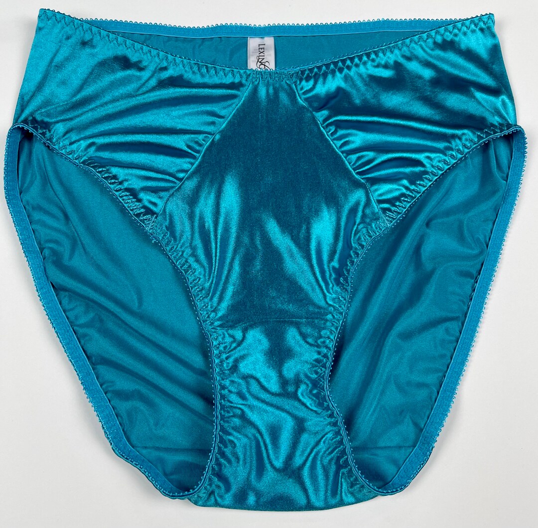 Hi-cut Satin Brief With Ruched Accents | Light Blue - Etsy