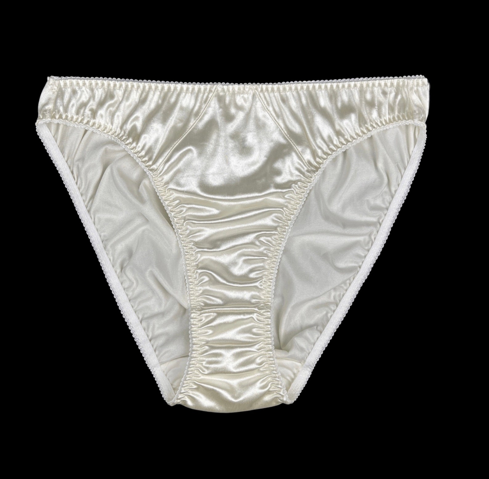 Retro Hi-cut Satin Panty Ivory - Etsy