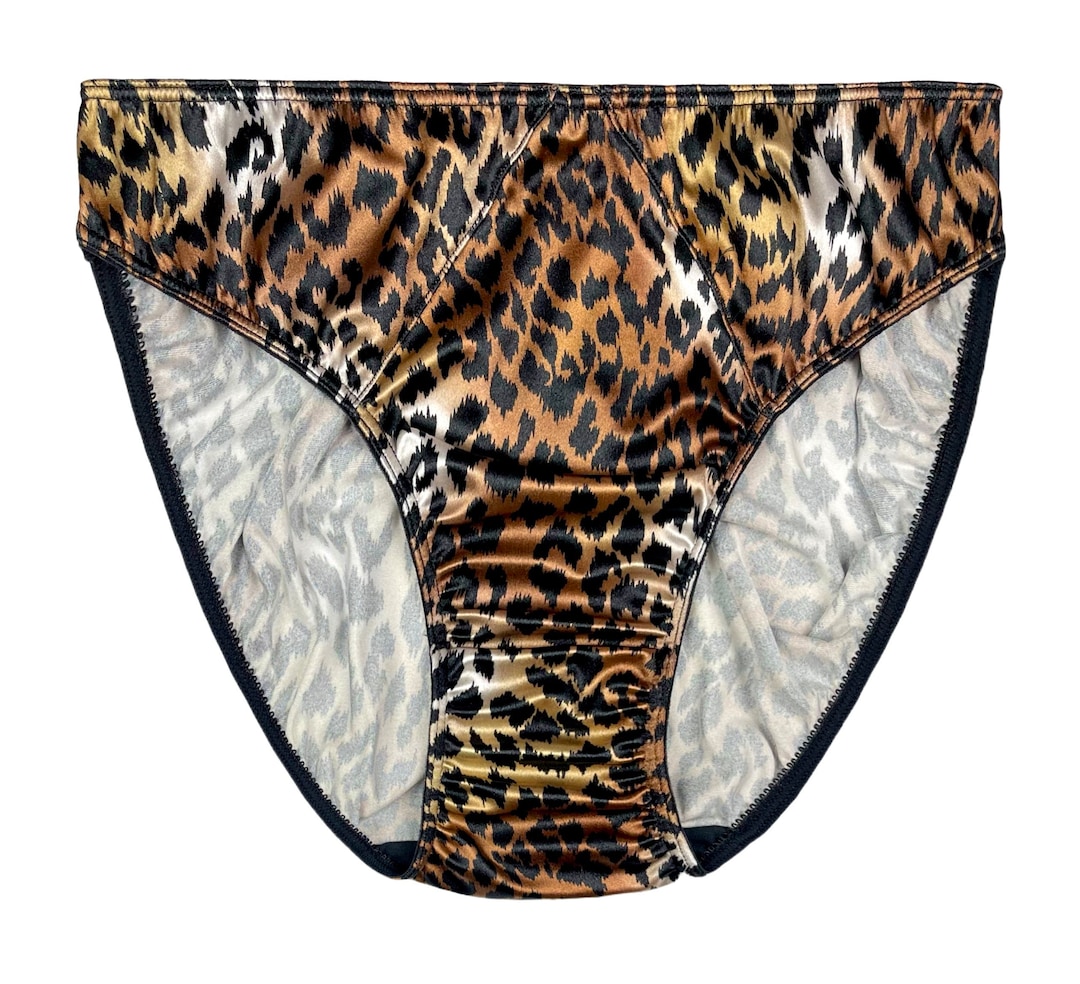 Hi-cut Satin Panty | Classic Satin Brief | Leopard Print - Etsy
