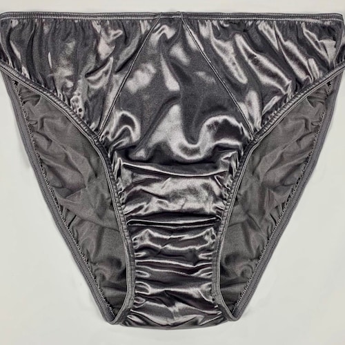Hi-cut Satin Panty Classic Satin Brief Black - Etsy