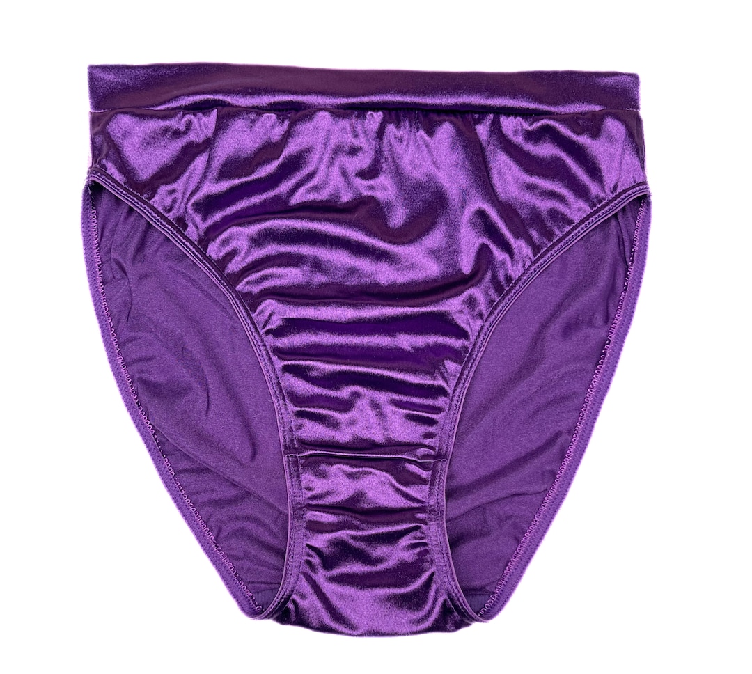 Ultimate High Leg Satin Panty Purple - Etsy