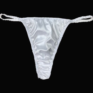 Satin T-string Thong - White - Etsy