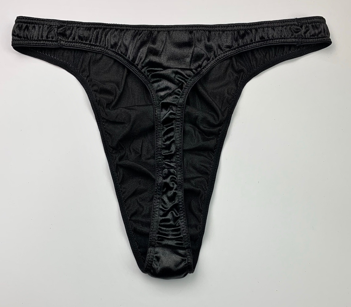 Second Skin Satin Thong | Black - Etsy