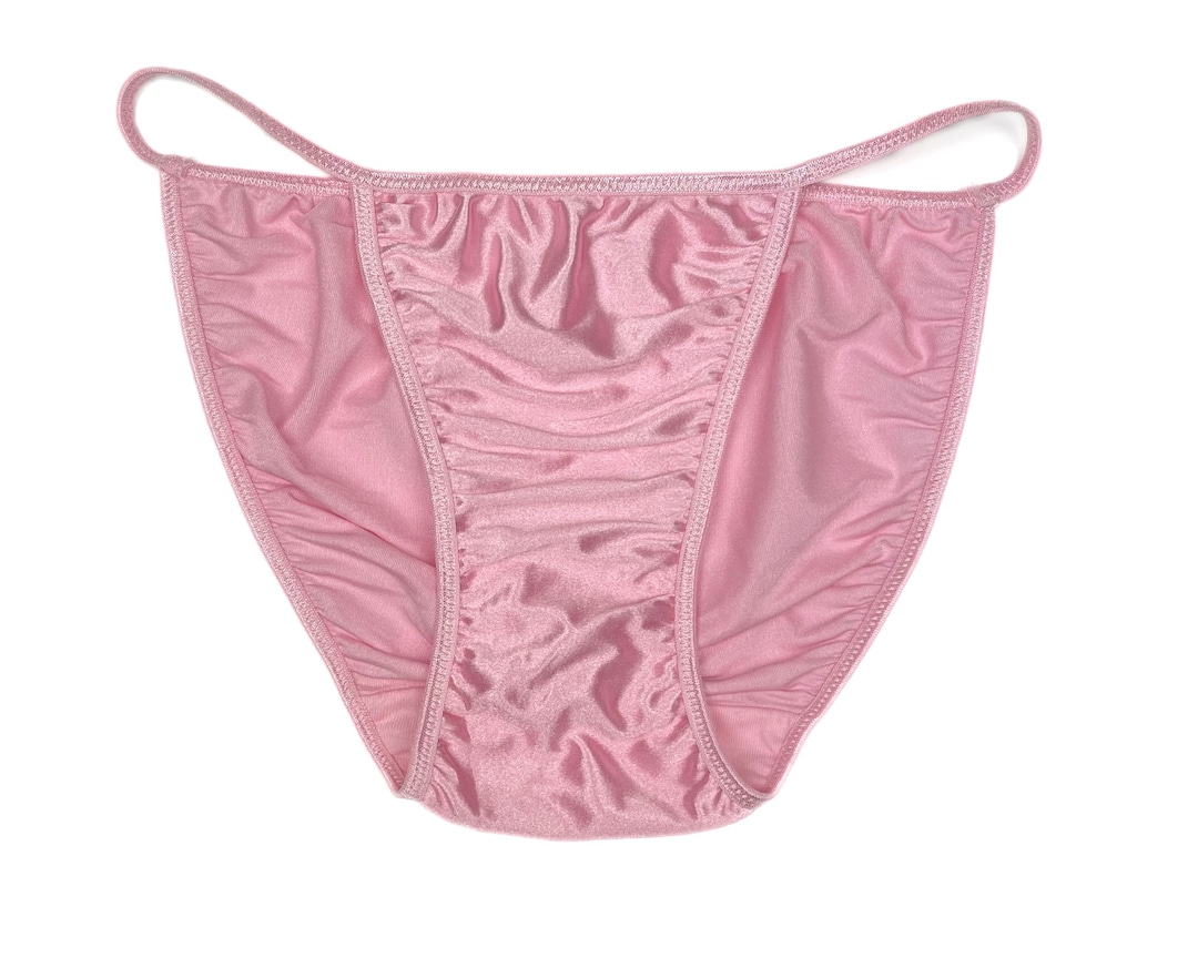 Second Skin Satin String Bikini Pink - Etsy