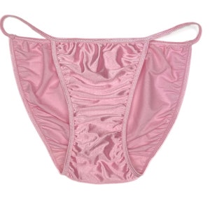 Second Skin Satin String Bikini Pink - Etsy