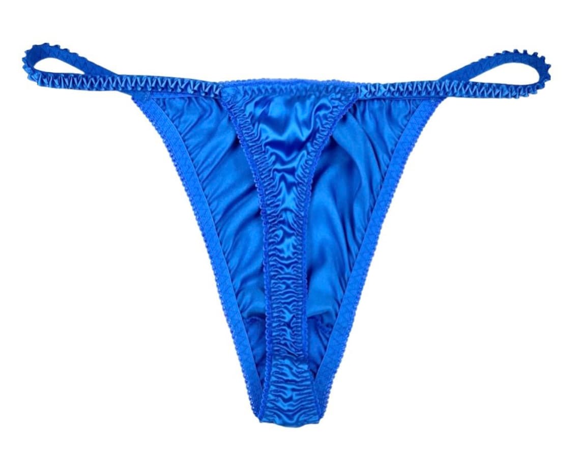 Satin String Thong Royal Blue - Etsy