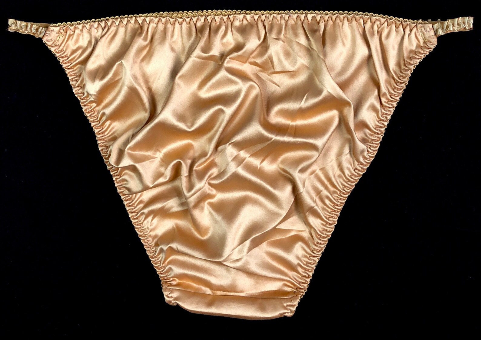 Gold Satin String Bikini Panties - Etsy