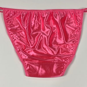 Second Skin Satin String Bikini Panty - Hot Pink - Etsy