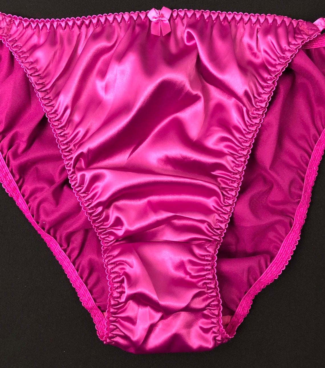 Satin String Bikini Panty Magenta / Hot Pink | Etsy
