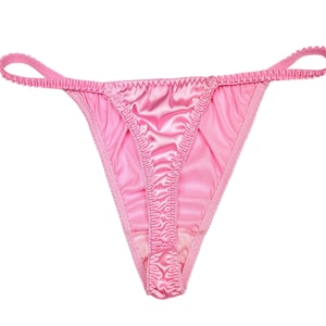 Satin String Thong Pink - Etsy