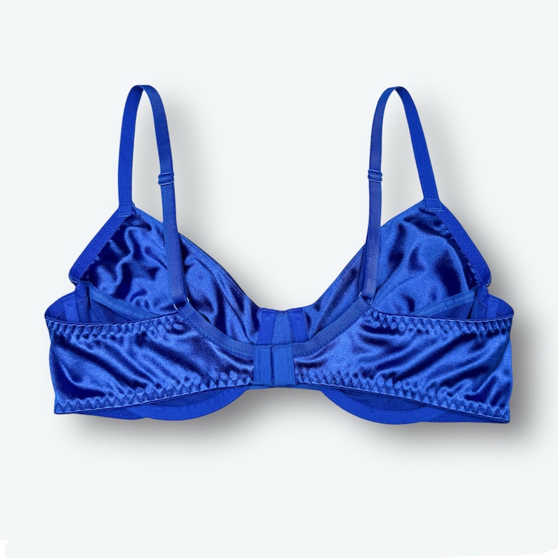 Retro Unlined Satin Bra Royal Blue - Etsy