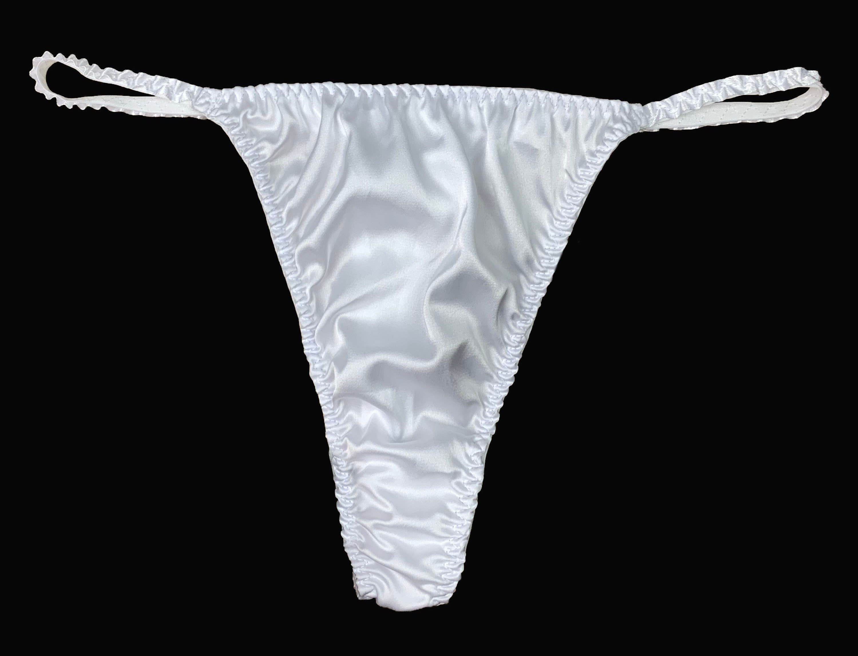 Satin String Thong White - Etsy