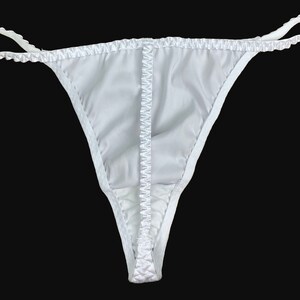Satin T-string Thong - White - Etsy