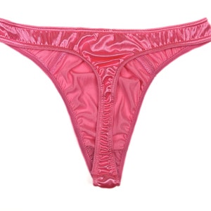 High Leg Satin Thong | Hot Pink - Etsy