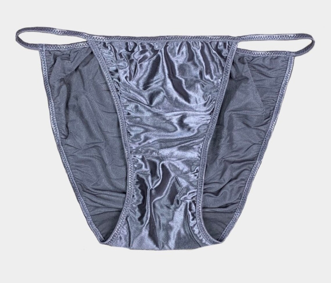 Second Skin Satin String Bikini Panty Silver - Etsy