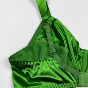 Retro Satin Bra | Unlined | Green - Etsy
