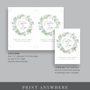 Custom Sign Template 5x7 8x10 Unlimited Designs White - Etsy