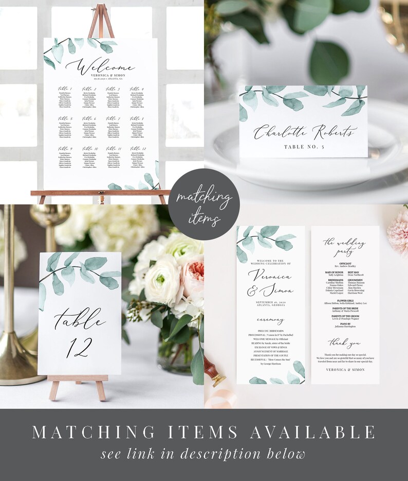 Eucalyptus Bridal Shower Bingo Game Printable Template - Etsy