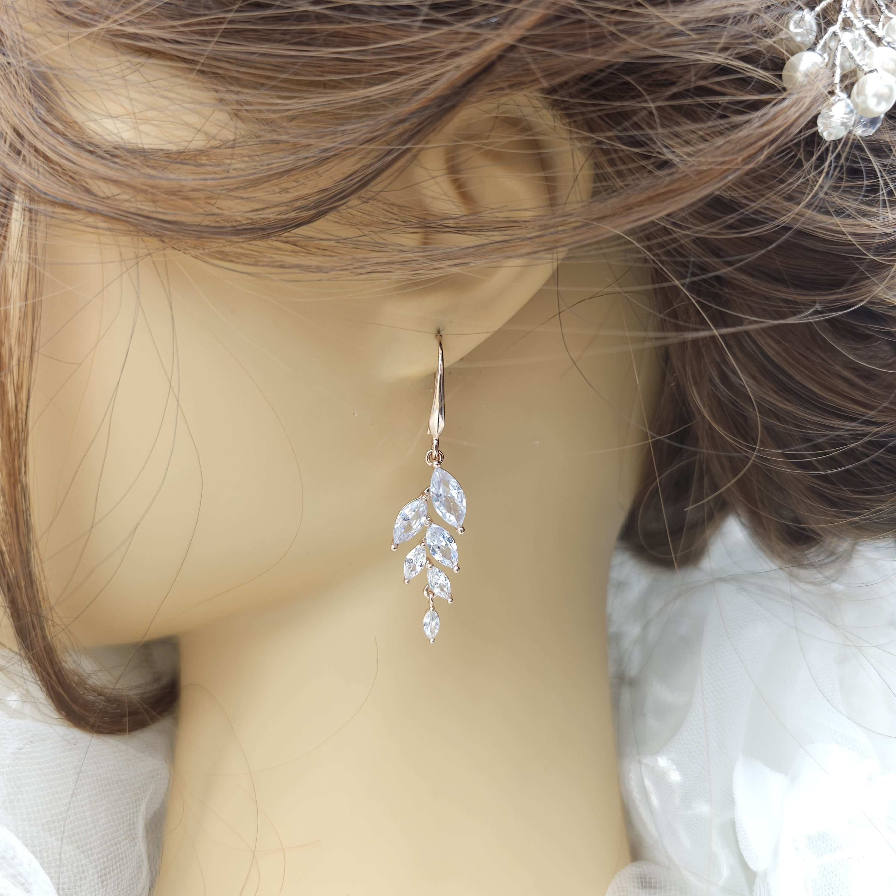 925 S. Olive Leaf Earrings, Necklace Set. Silver, Rose Gold, Gold Leaf ...