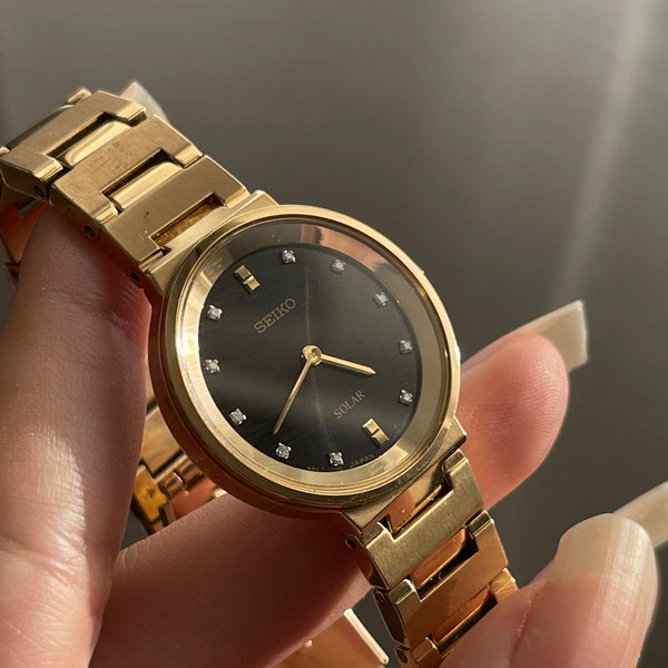 Seiko Vintage Solar Watch - Etsy